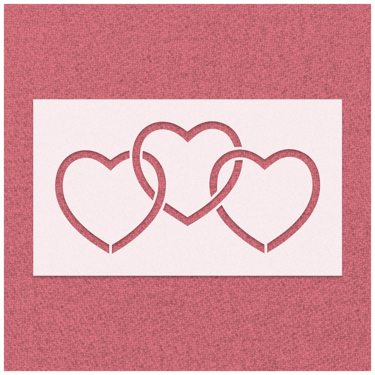 3 Interlocked Hearts Stencil – Stencil Monkey