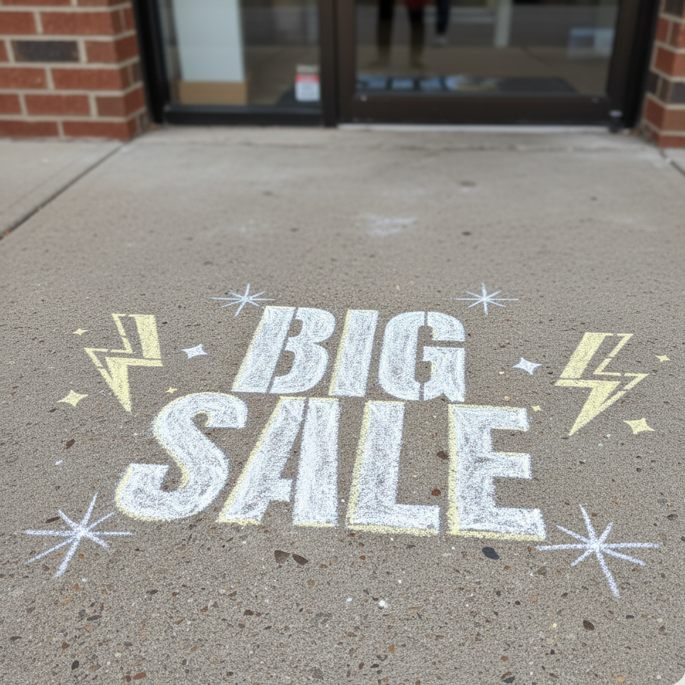 BIG SALE Promotional Stencil | Storefront & Sidewalk Advertising ...