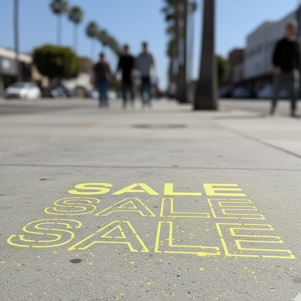 SALE Promotional Stencil | Storefront & Sidewalk Advertising – Stencil ...