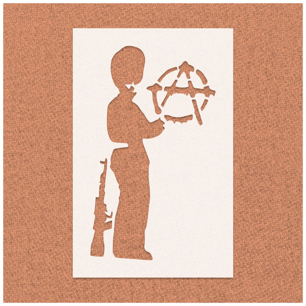 Banksy Red Guard Anarchy Stencil | Stencilmonkey – Stencil Monkey