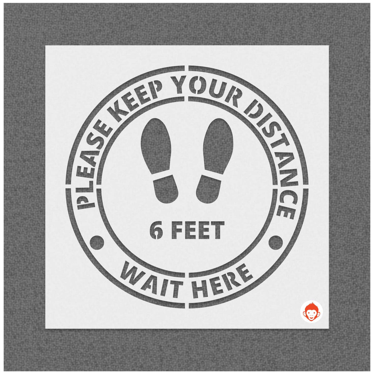 Please Keep your distance 6 feet wait here sign Stencil | Stencilmonkey ...