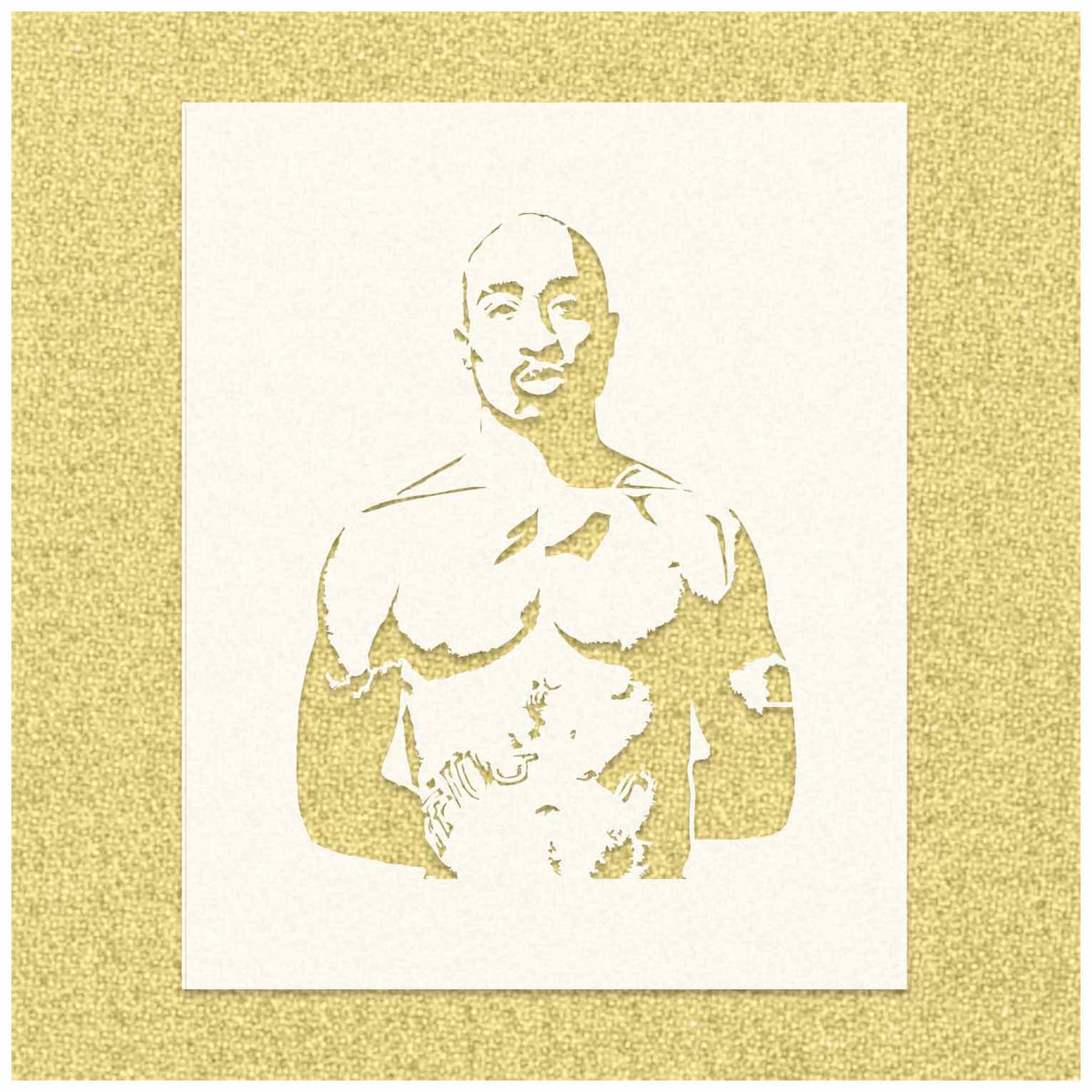 Tupac Stencil for Iconic Music Art | Stencilmonkey – Stencil Monkey